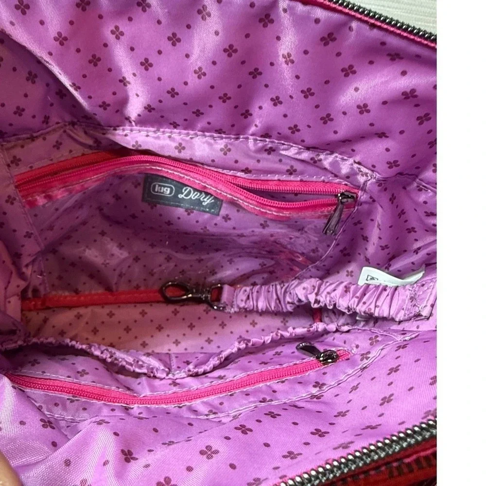 lug | Bags | Lug Dory Tote Crossbody Bag Berry Plaid Quilted Pink ...